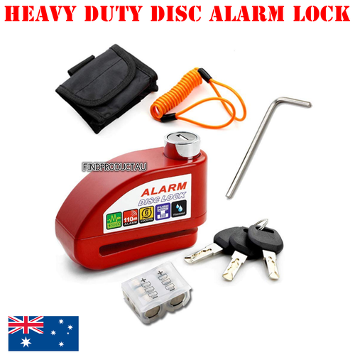 RED Motorcycle anti-theft alarm brake rotor disc lock ATV scooter ...