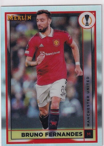 Topps Merlin Chrome CL 22/23 Number 99 Bruno Fernandes Silver Refractor ...