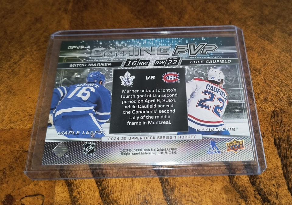 Mitch Marner & Cole Caufield #GPVP-4 Gaming PVP SPECKLE Variant Leafs ...