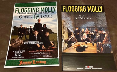 FLOGGING MOLLY POSTERS Float Green 17 Tour | eBay