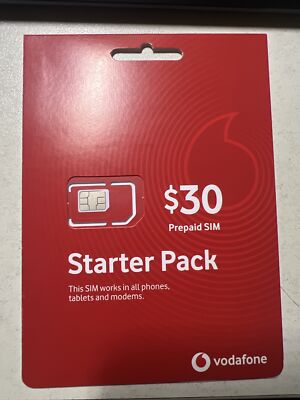 VODAFONE $30 Dollar PREPAID SIM Starter Pack $35 Credit Incl Tri Cut ...
