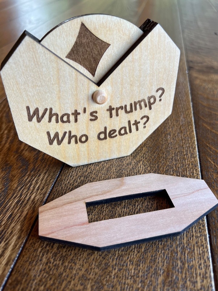 Trump suit marker "What's trump? Who dealt?" for euchre and other card ...