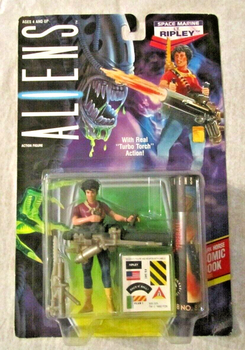 1992 Kenner Aliens SPACE MARINE LT. RIPLEY Action Figure With Turbo ...