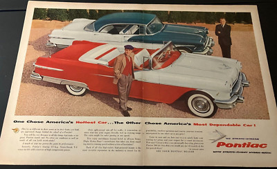 1956 Pontiac Strato-Streak Model Range - Vintage Original Print Ad Wall ...