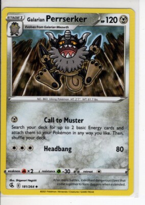 PERRSERKER FUSION STRIKE SET POKEMON CARD 181/264 NM/M | eBay
