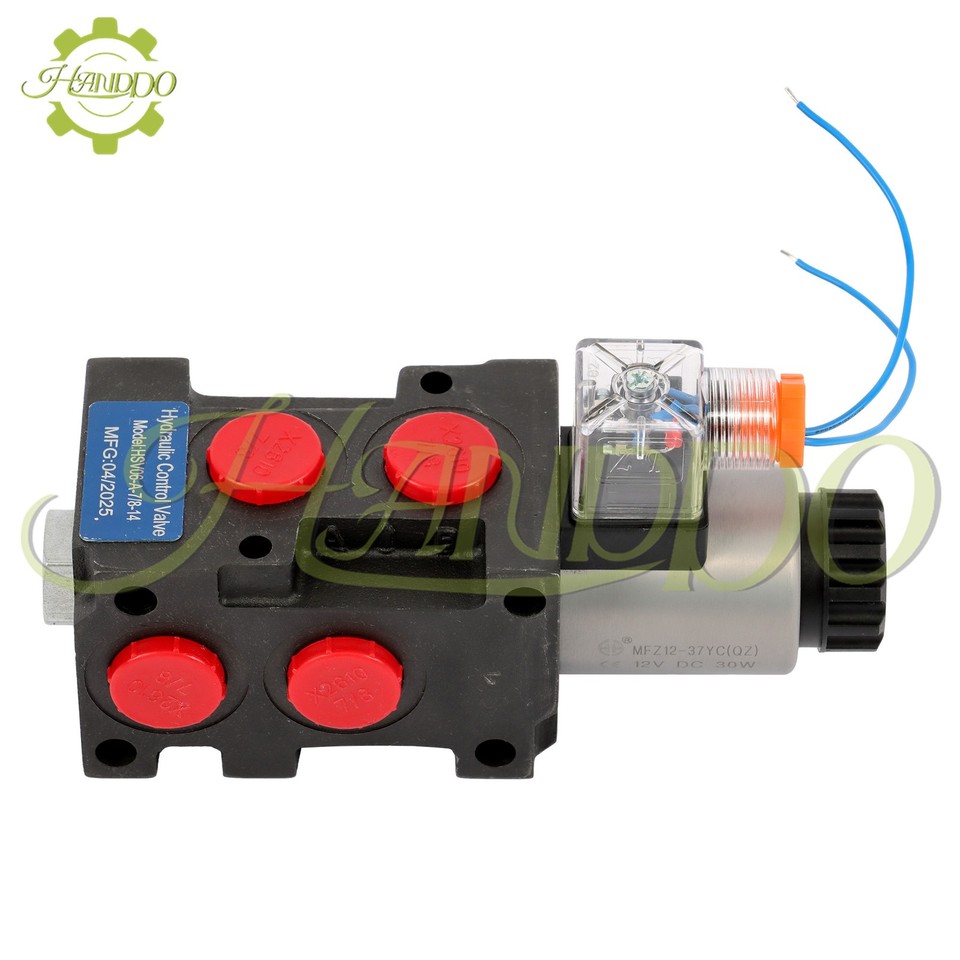 6 Port 12V DC 13GPM Hydraulic Solenoid Selector Diverter Valve 3-Plug ...