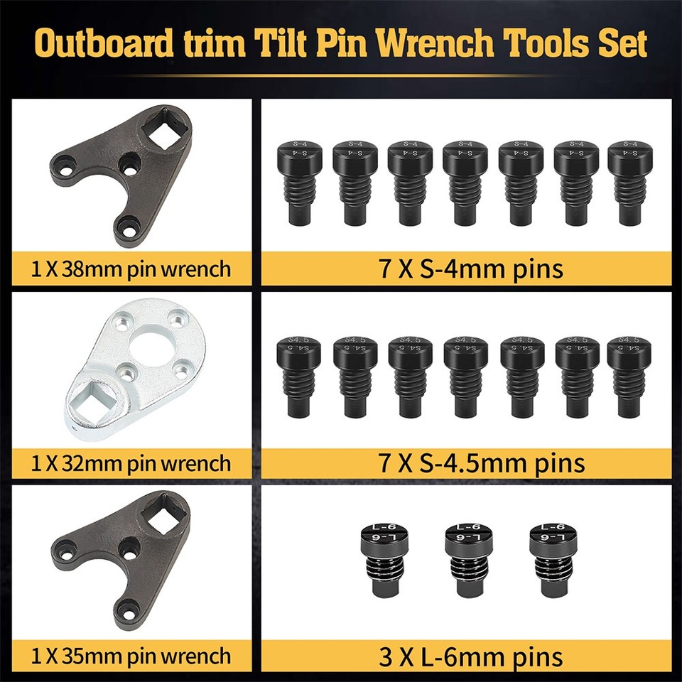 Outboard Trim Tilt Pin Wrench Tool Set MT0006 for Yamaha Suzuki Johnson ...