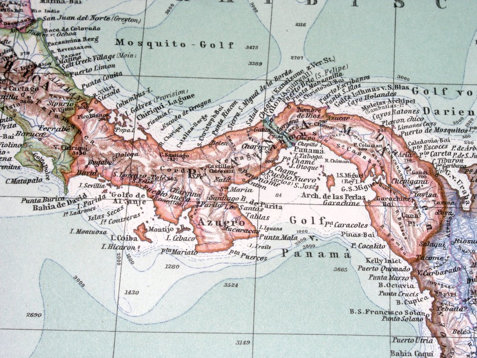 1925 VINTAGE MAP OF COLOMBIA ECUADOR VENEZUELA PERU PANAMA / SOUTH ...