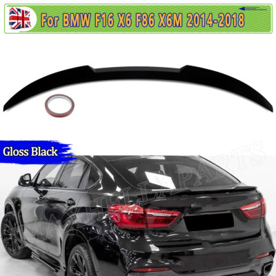 For BMW X6 F16 X6M F86 Gloss Black Rear Wing Boot Spoiler Lip M4 Style ...