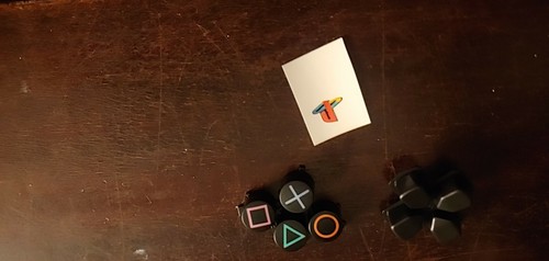 Ps5 controller (ps2 retro themed buttons) and colorized ps logo | eBay