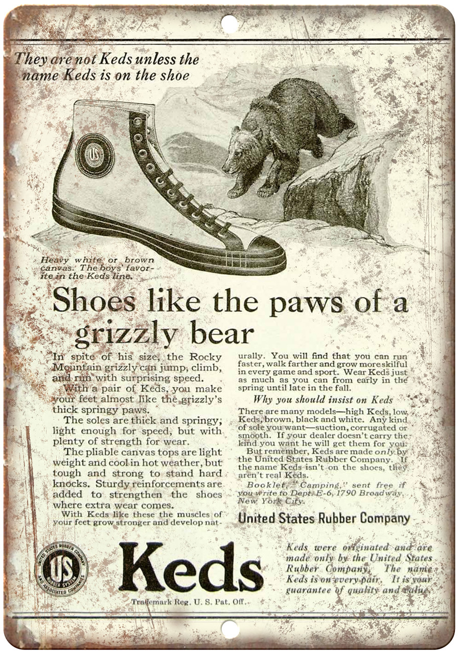 Keds United States Rubber Company Sneaker 12" x 9" Reproduction Metal ...