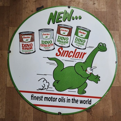 SINCLAIR OILS PORCELAIN ENAMEL SIGN 30 INCHES ROUND | eBay