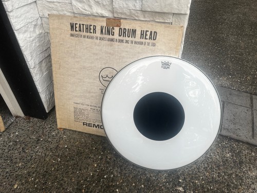 NOS 1970s Remo Weather King 24" CS Bass Drum Bullseye drum Head skin ...