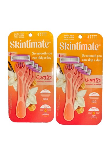 Lot of 2 Skintimate Quattro 4-blade Razor for Women, Vanilla Sugar, 4 ...