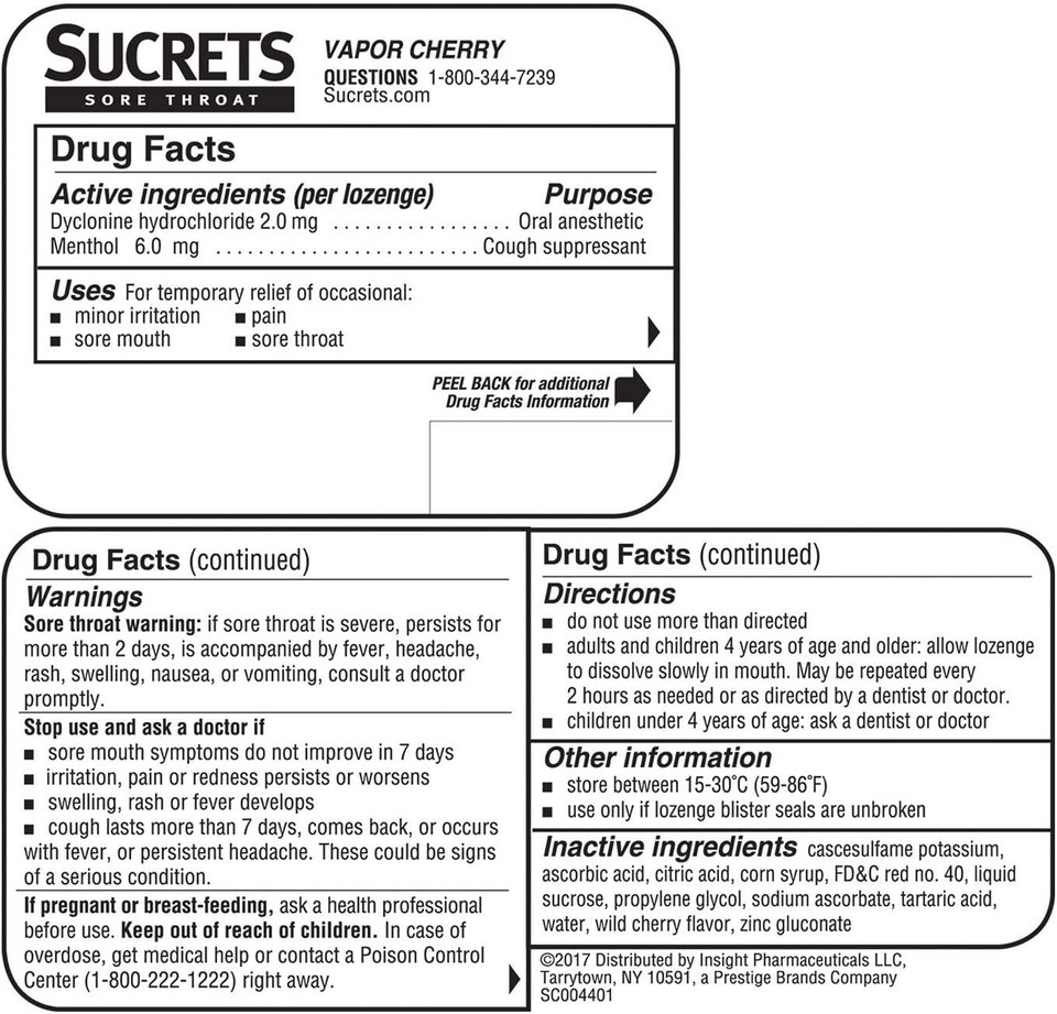 SUCRETS Vapor Cherry Sore Throat & COUGH Lozenges 18ct Tin ( 3 pack ...