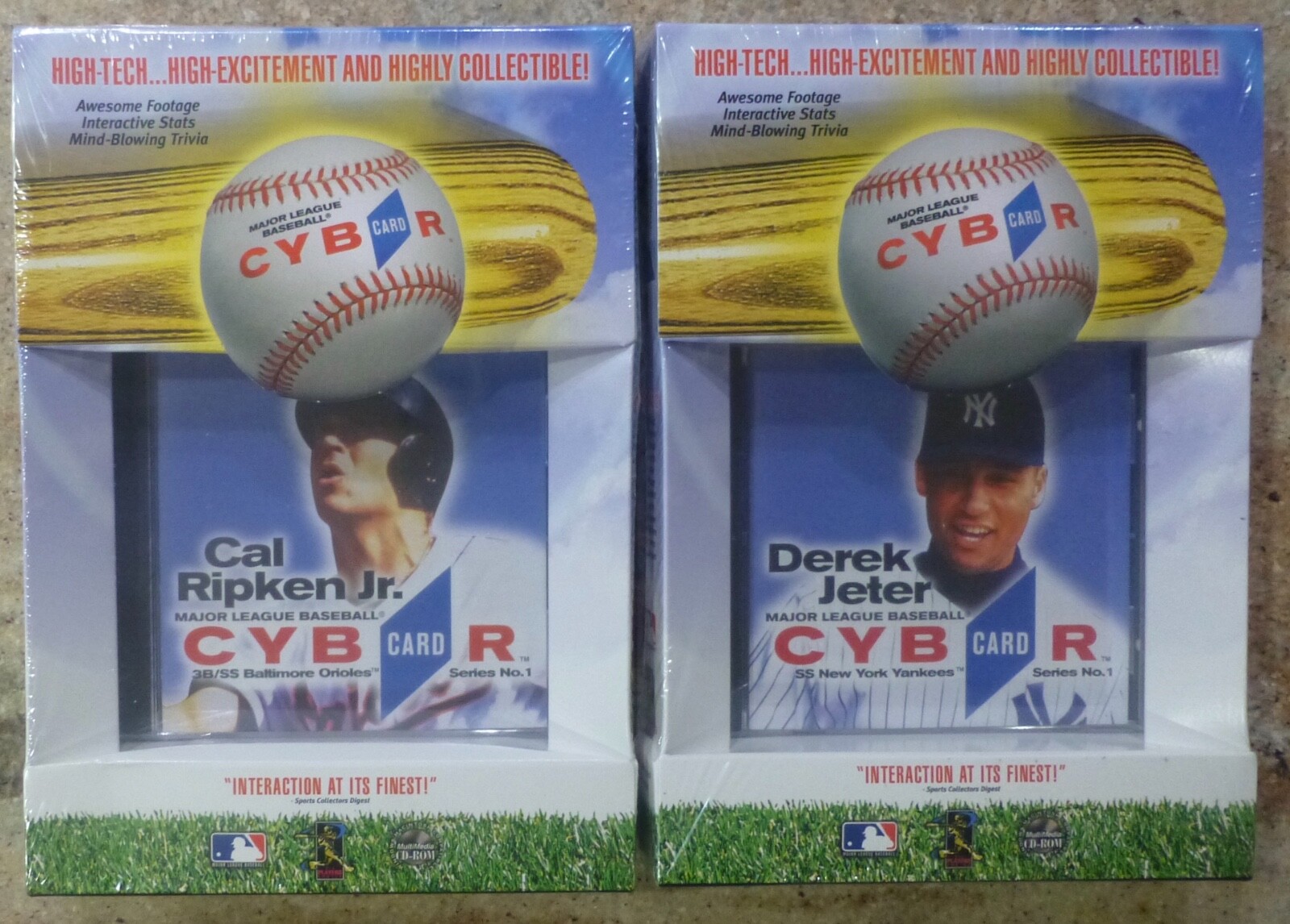 COMPLETE SET OF 12 - 1996 - MLB - BASEBALL - CD-ROM CYBER CARDS ...