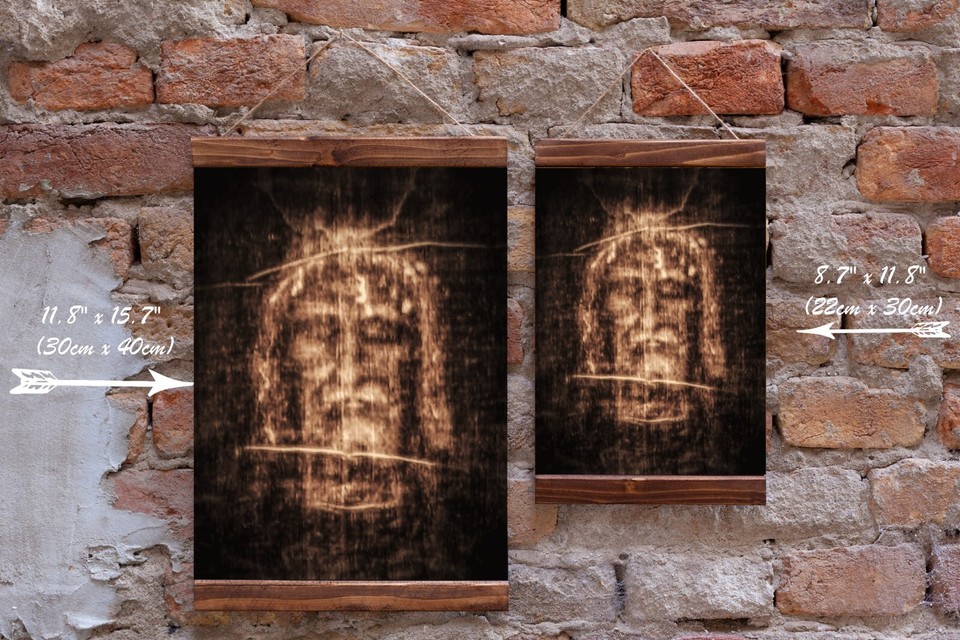 Shroud of Turin Face of Jesus The Holy Linen Wood Framed Canvas Print ...