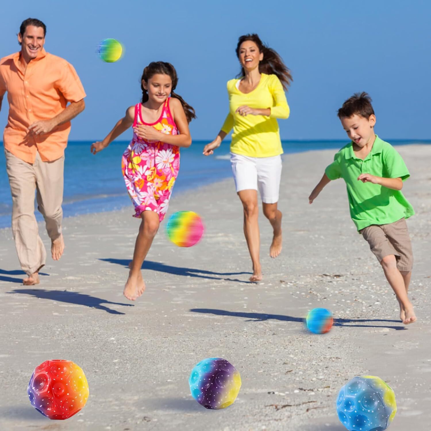 Moon Jump Ball Gradient Rainbow Bouncing Springball Sprungball Kids ...