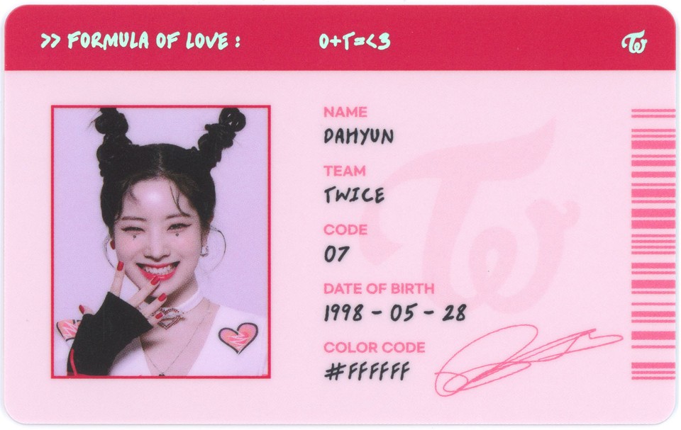 TWICE FORMULA OF LOVE SCIENTIST ID CARD OFFICIAL PHOTOCARD PAD | eBay