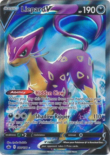 Liepard V (Full Art) 180/198 Ultra Rare Chilling Reign Pokemon TCG | eBay