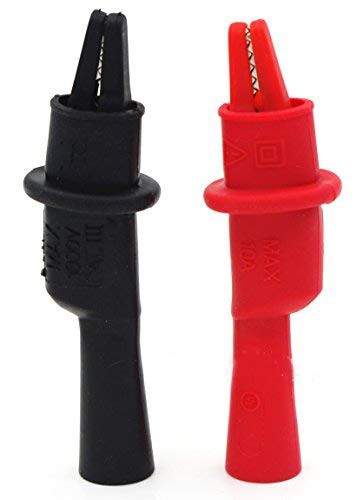 AC15 Insulated Test Probe Push On Alligator Clips Crocodile Clamps Red ...