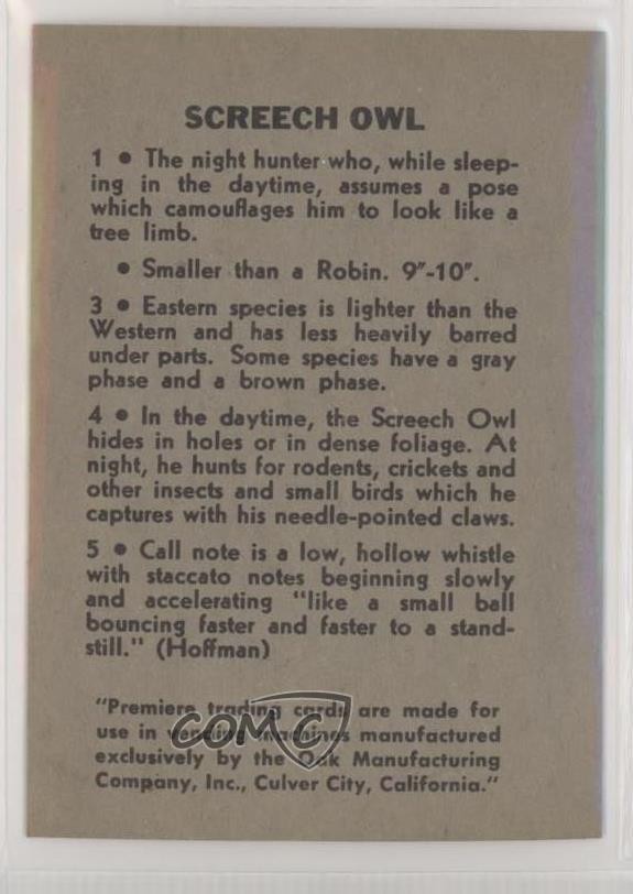 1958 Oak Manufacturing Birds Vending Machine Screech Owl 0b6 | eBay