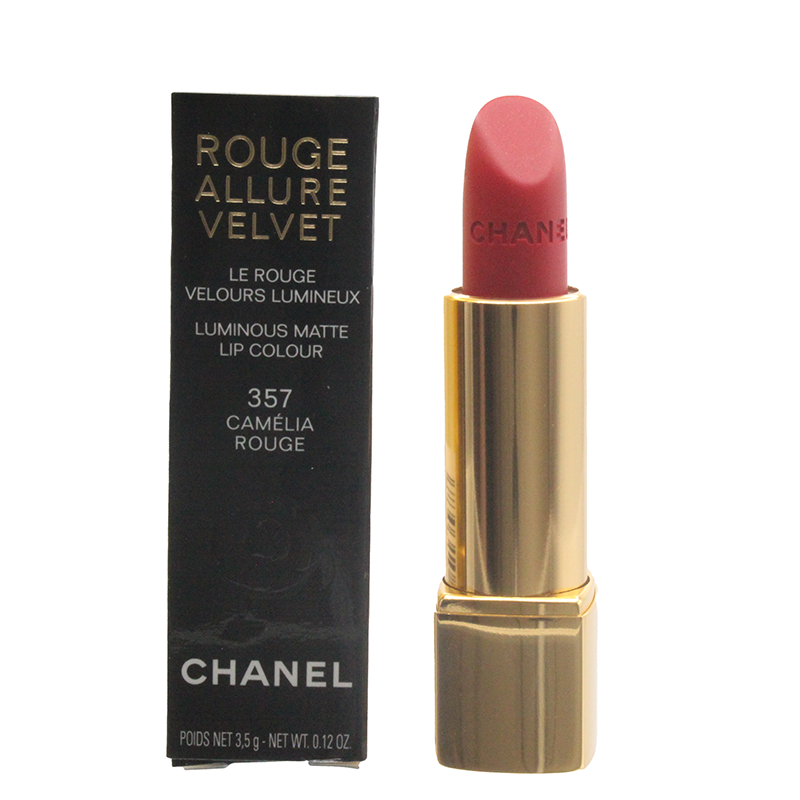 Chanel Red Lipstick Rouge Allure Velvet Lip Stick Colour 357 Camelia ...