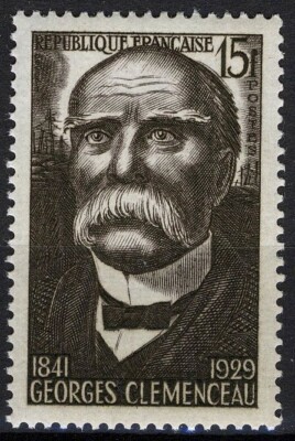 France 1951, 15 Fr Georges Clemenceau, doctor and politician VF MNH, Mi ...