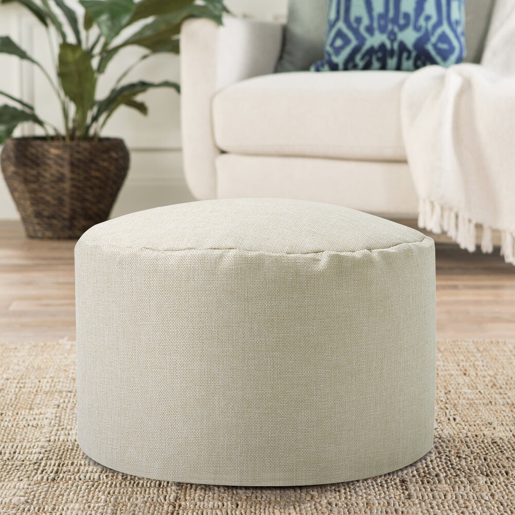 40cm Round Bean Bag Foot Rest Stool Pouffe Living Room Beanbag Ottoman ...