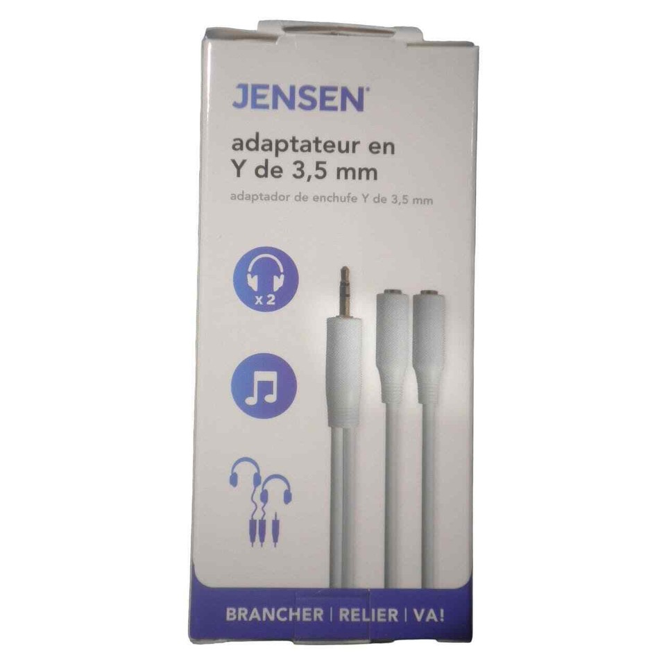 Jensen JAH742 Y Adapter Y-Splitter Audio Cable for 3.5mm Jacks - Free ...