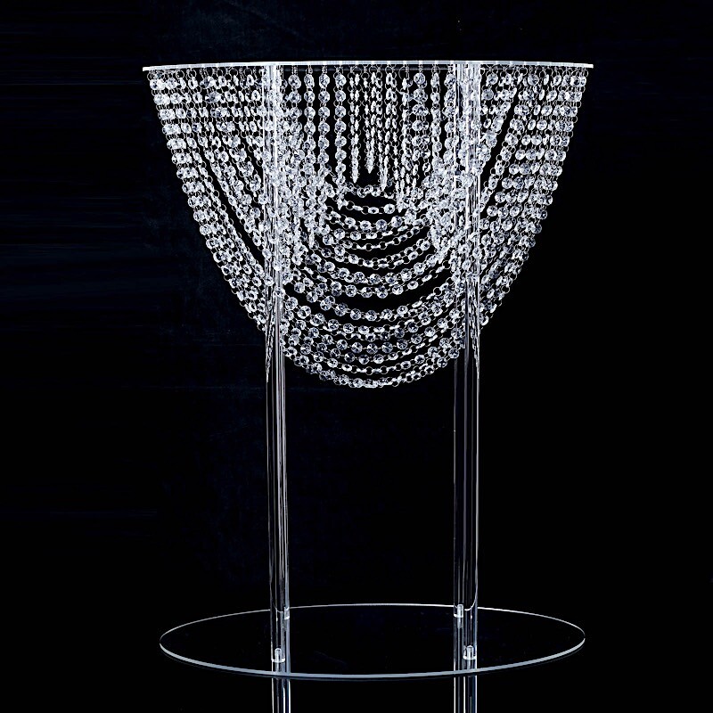 Clear 32 in Acrylic Flower DISPLAY STAND Crystal Chandelier Centerpiece ...