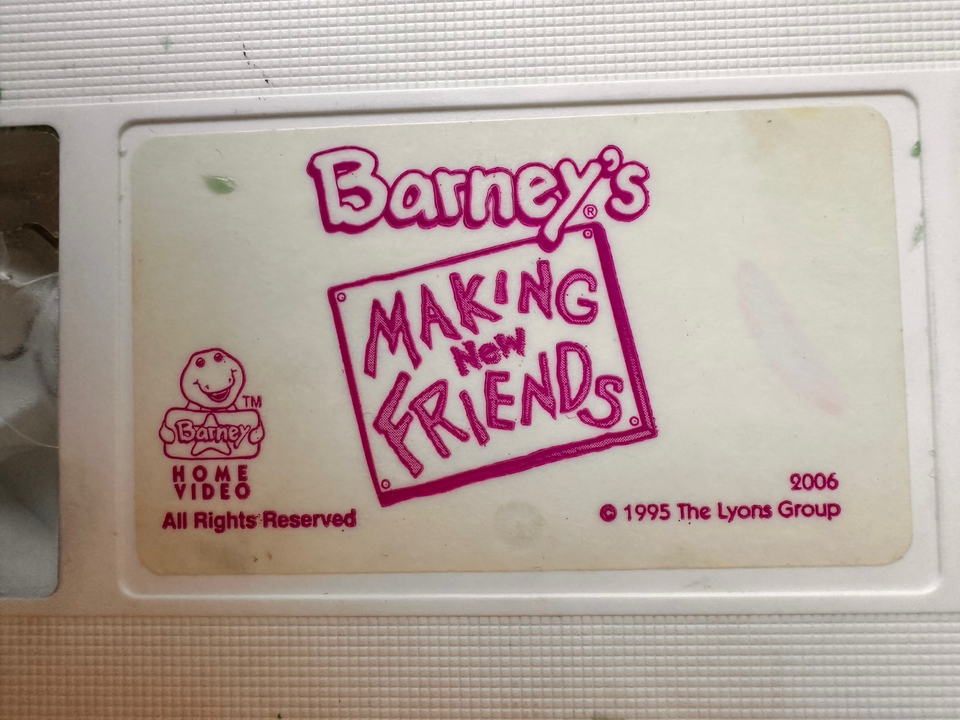 BARNEY'S MAKING NEW FRIENDS VHS - Sing Along - Barney & Friends WHITE ...
