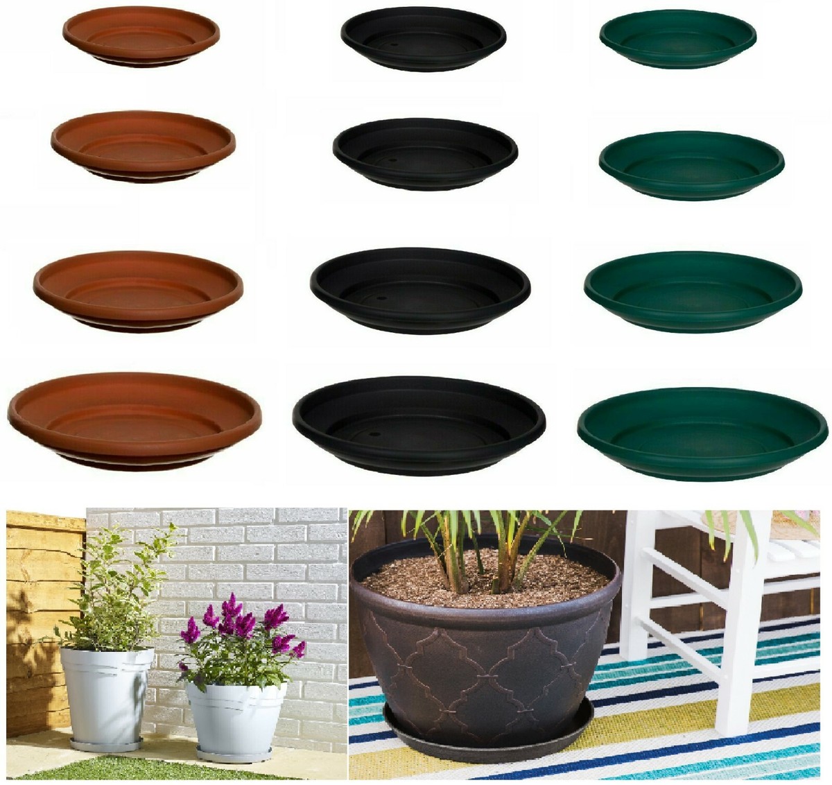 Plastic Drip Pans For Plants Thick Durable Plastic Flower Pot Round