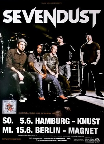 SEVENDUST - 2010 - Plakat - In Concert - Cold Day Memory Tour - Poster ...