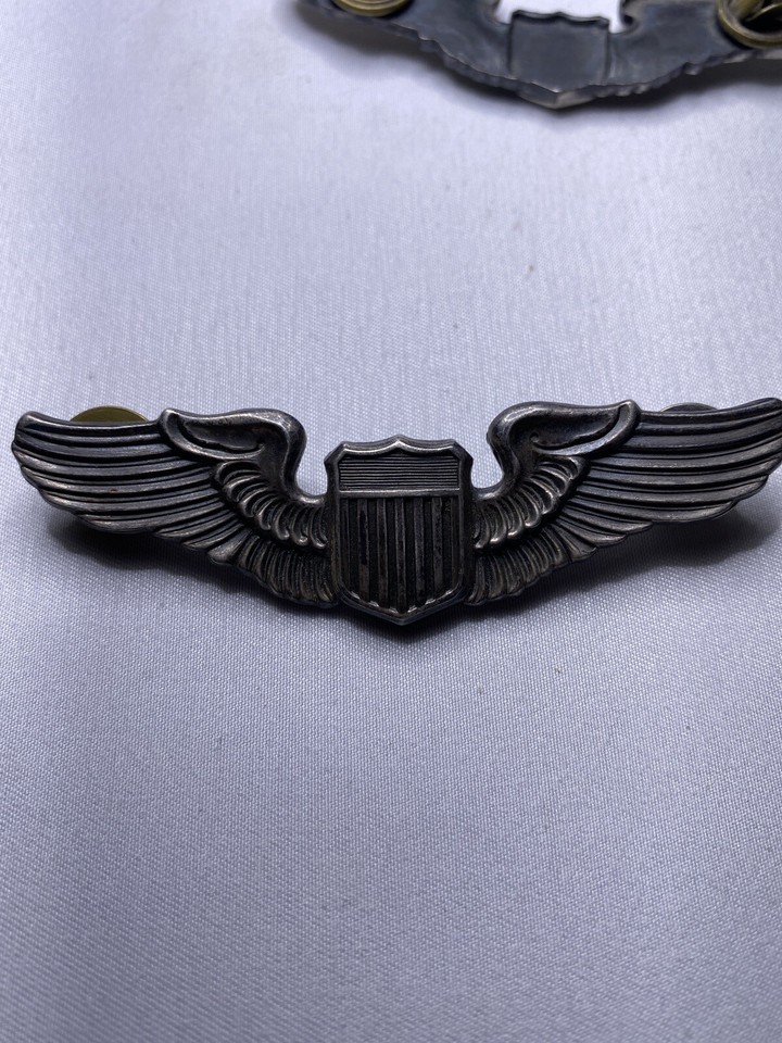 TWO WW2 SILVER STERLING US AIR FORCE PILOT WING PINS | eBay