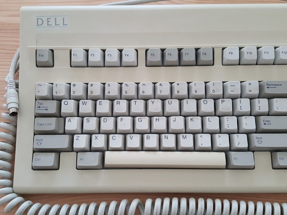 Vintage Old Logo Dell AT101 GYI3PVAT101 ALPS Salmon Mechanical Keyboard ...