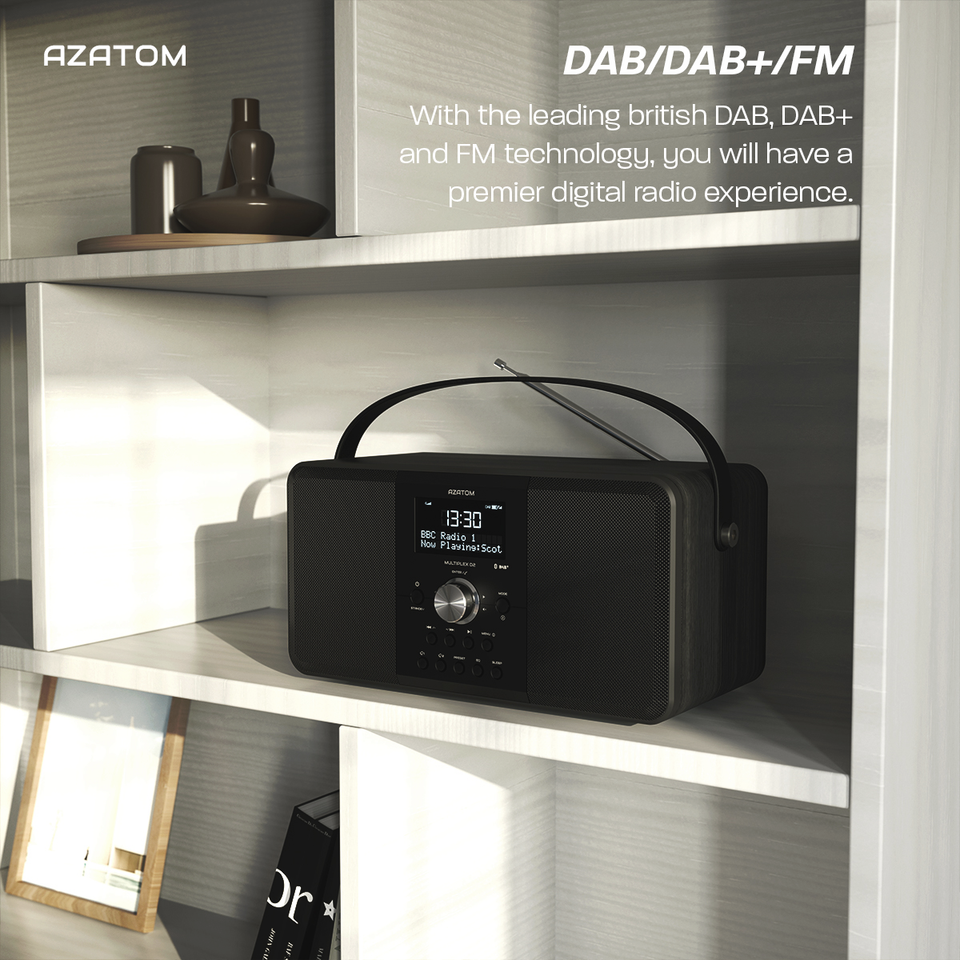 Azatom DAB+ FM Radio Clock Stereo Speaker Alarm Bluetooth - Multiplex ...