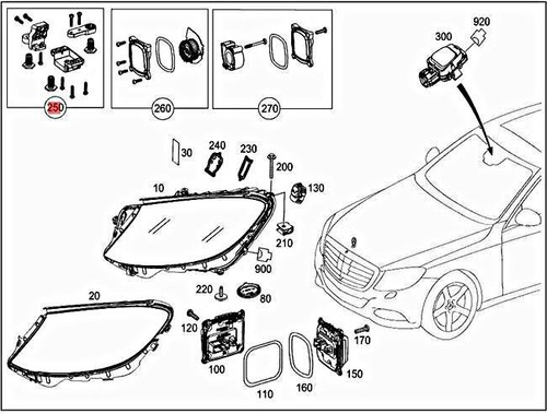 Genuine MERCEDES X222 A217 C217 S-CLASS W222 Rs bracket 2228201114 | eBay