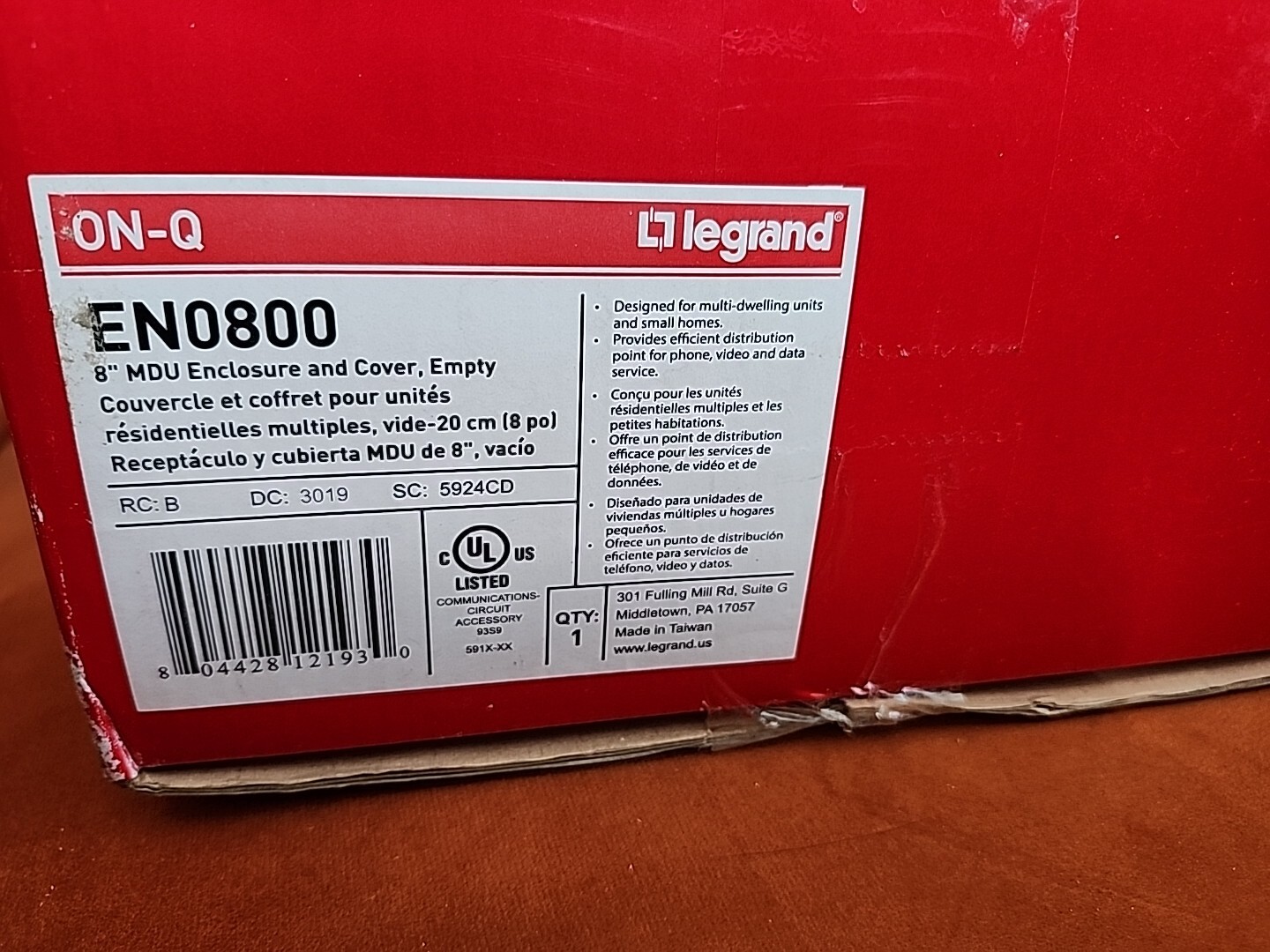 *OPEN BOX* Legrand EN0800 OnQ, 8-inch Structured In-Wall Media ...