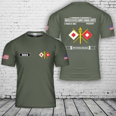 Custom Name United States Army Signal Corps Military AOP Shirt 3D shirt ...