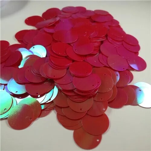 Round Sequin ~ Size: 20mm RED IRIDESCENT 100pcs 1 HOLE Jewelry Making | eBay