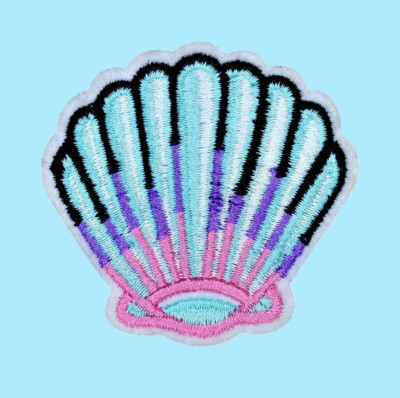 MERMAID CLAM SHELL OCEAN MARINE SEA LIFE REEF ADVENTURE IRON ON PATCH ...