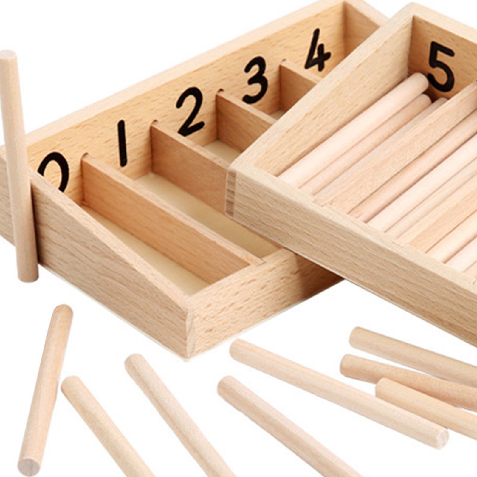 Montessori Spindle Box with 55 Spindles Children Preschool Maths Toys ...