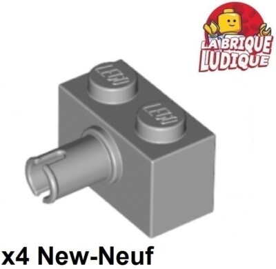 Lego 4X Brick Modified 1X2 Pin Bottom Stud Holder Gray 44865 | eBay