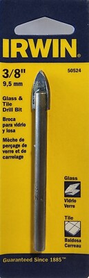 Irwin 50524 3/8 in. X 4 in. Carbide Tipped Glass & Tile Drill Bit ...