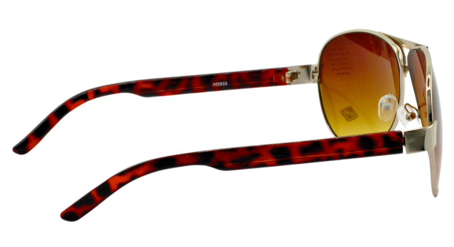 SUNGLASSES Aviator Stylish Metal Frame Tortoise Shell Arms Gradient ...