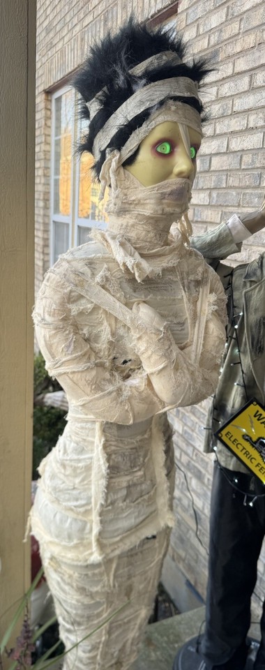 Vintage Gemmy Life-size Mummy Bride Box Works Retired Halloween ...