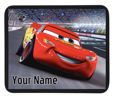 PERSONALISED CUSTOM NAME LIGHTNING MCQUEEN KIDS MOUSE MAT / PAD - PC ...