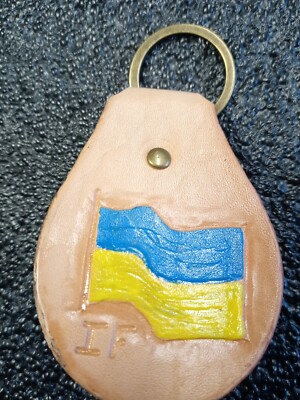 Show UR Support ~ Ukrainian Leather Fob ~ Hand Tooled ~ SoFlo Vet ...