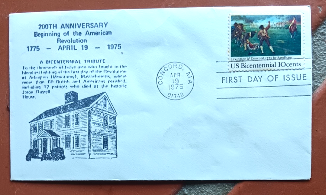 BATTLES OF LEXINGTON & CONCORD Jason Russell House cachet 1975 FDC ...
